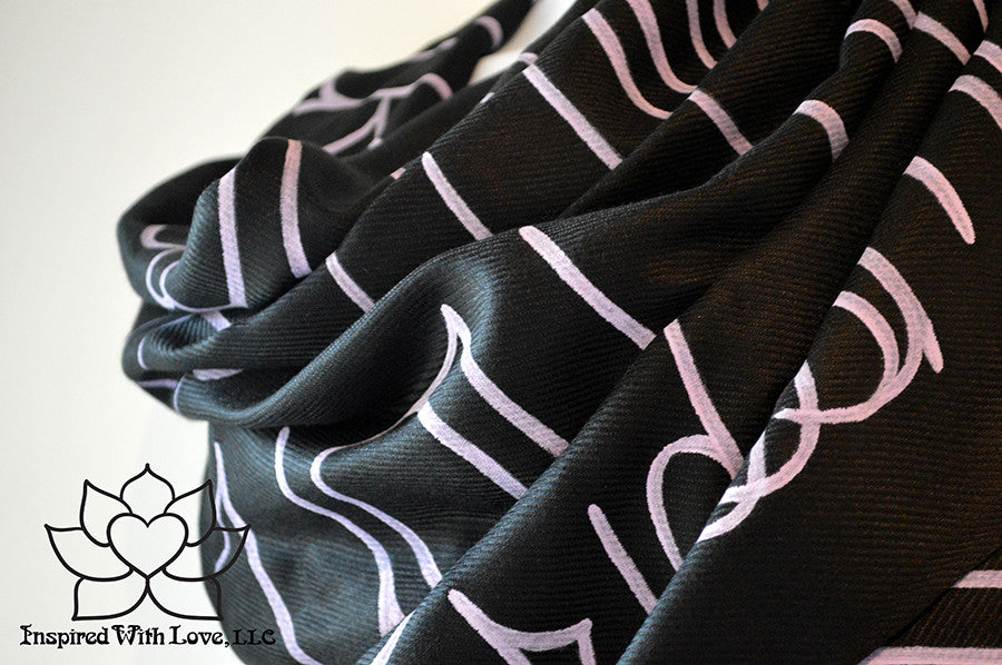 Custom Hand-painted Script Pashmina Black Scarf - Inspired With Love